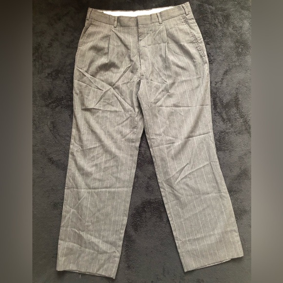 Pants | Vintage 10 Worsted Wool Grey Pinstripe Dress Ankle Pants 32x28 ...